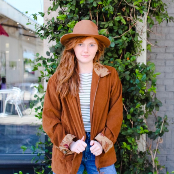 Vintage | Jackets & Coats | Vintage Susan Graver Suede Floral Jacket ...